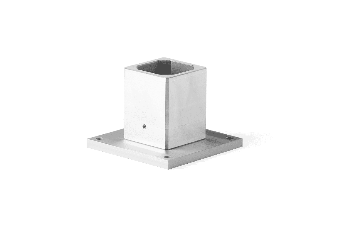 Stolpfot till Staketstolpe - Platta 120x120mm i aluminium för montering ...